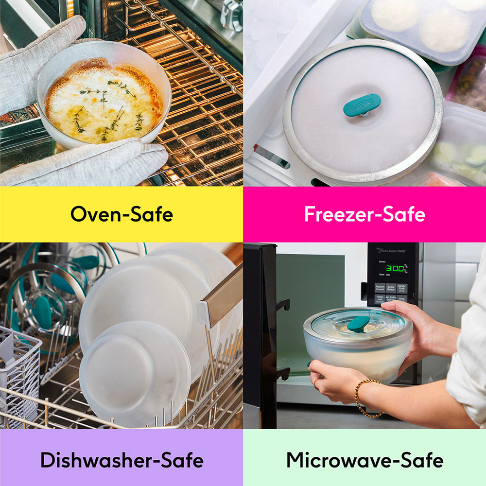 4-Piece Glass Square Microwave Cookware & Food Storage Set – Anyday