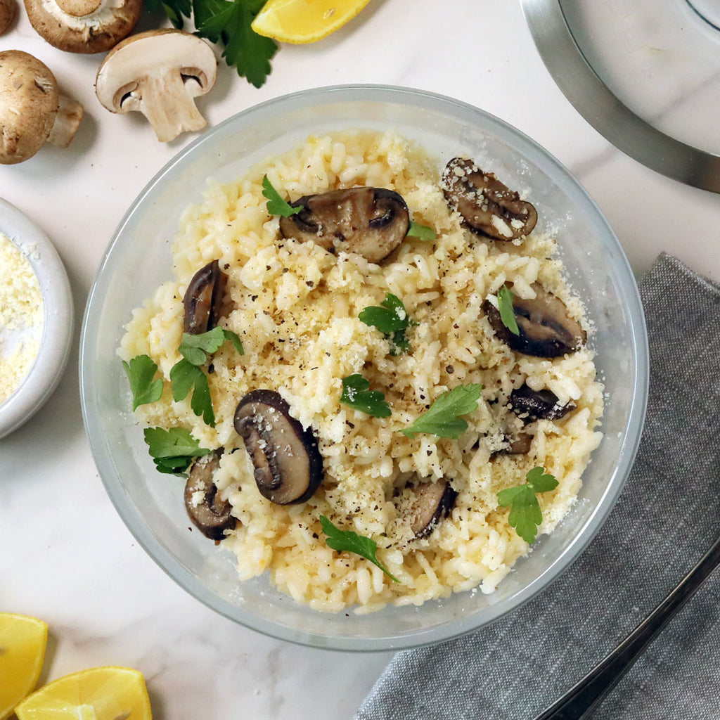how to cook risotto rice with mushroom